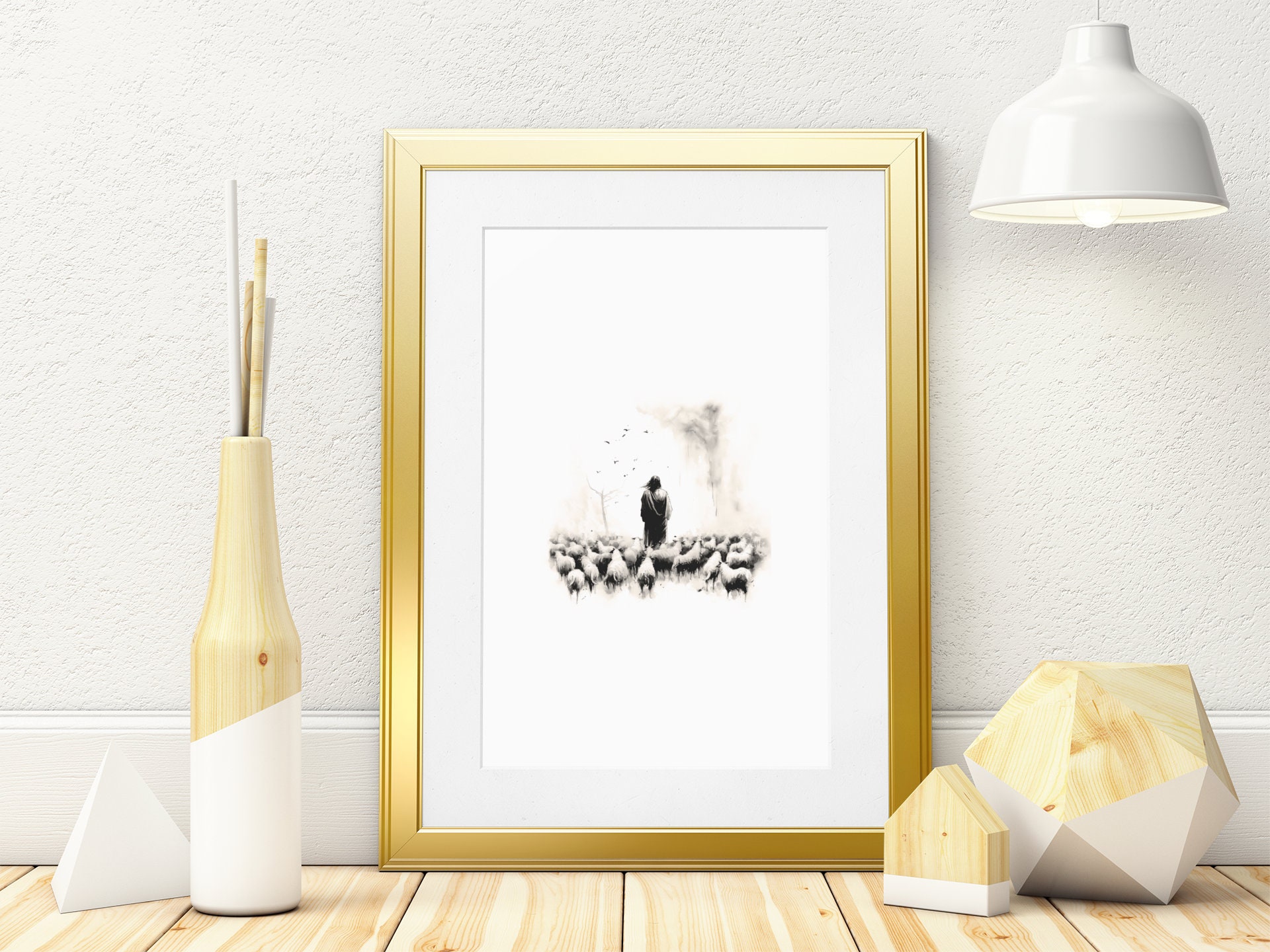 Parable of the Lost Sheep, 99 Sheep, Digital Print, Bible Wall Art ...