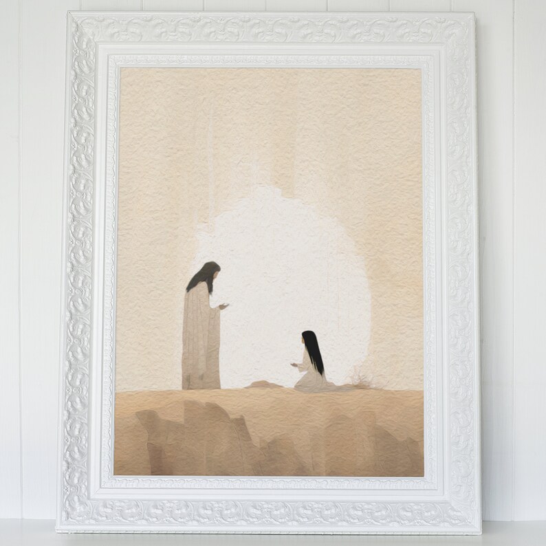 Jesus Heals Sick Woman, Digital Print, Bible Wall Art, Jesus Art, Bible ...