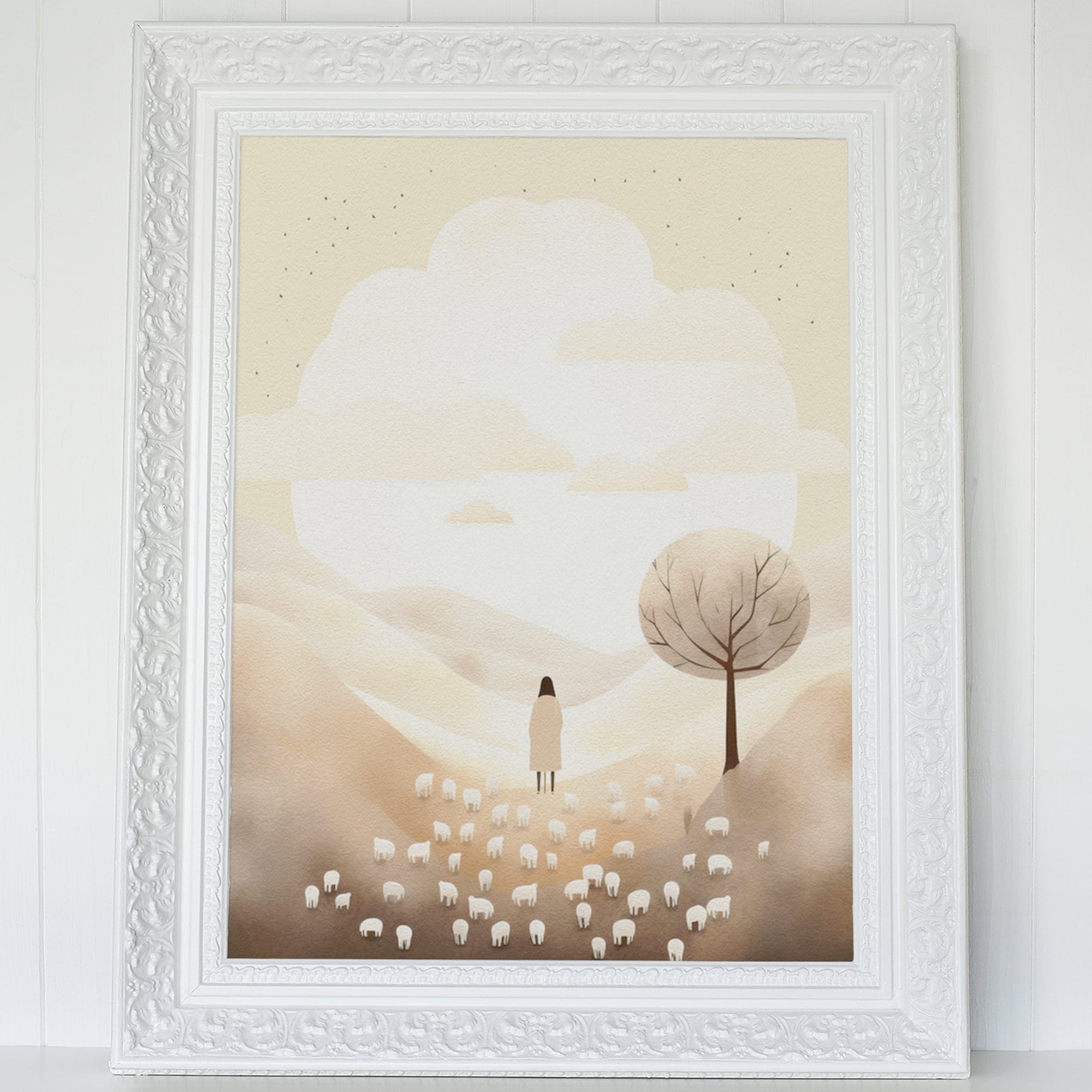 Parable of the Lost Sheep, 99 Sheep, Digital Print, Bible Wall Art ...