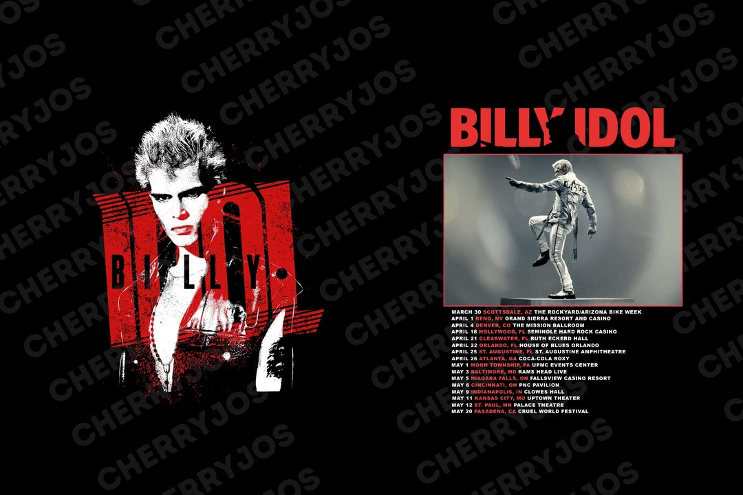 Billy Idol 2023 Concert Shirt, Billy Idol 2023 Live Tour Shirt, Billy ...