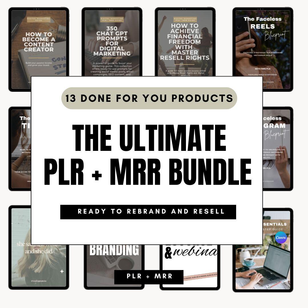 The Ultimate PLR + MRR Digital Marketing Bundle | 13 Done-for-you ...