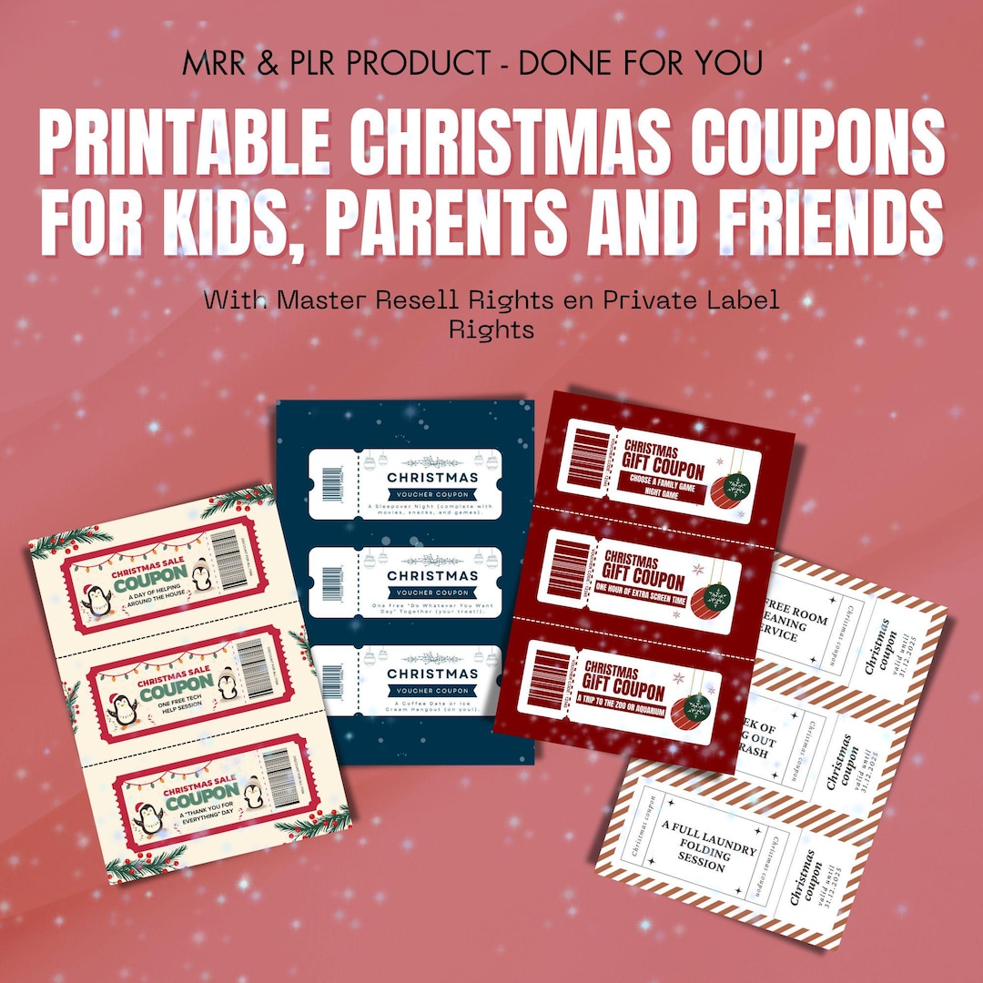 Printable Christmas Coupons for Kids, Parents, and Friends. Ready to ...