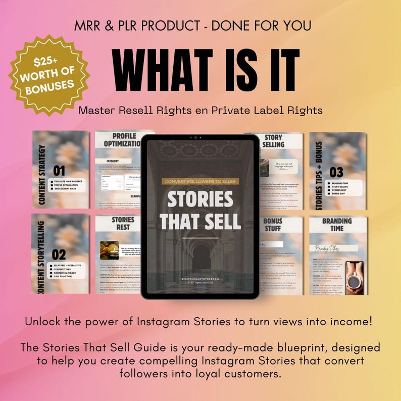 Instagram Stories That Sell Guide Done For You Product Lead Magnet