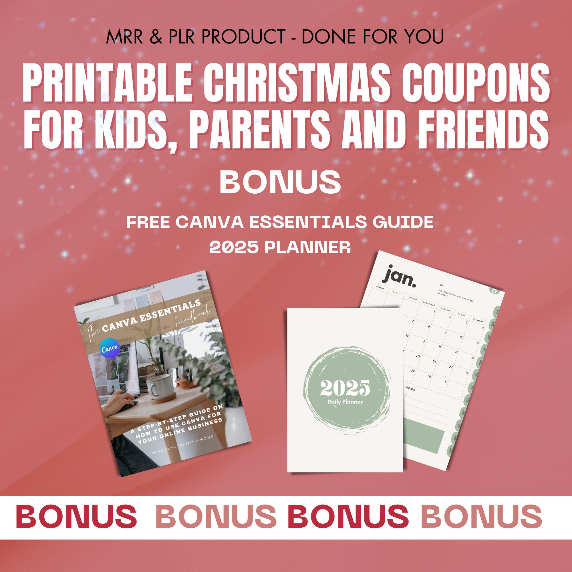 Printable Christmas Coupons for Kids, Parents, and Friends. Ready to ...