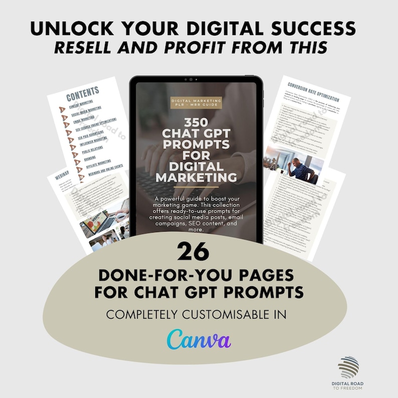 350 Chat GPT Prompts for Digital Marketing. With Master Resell Rights ...