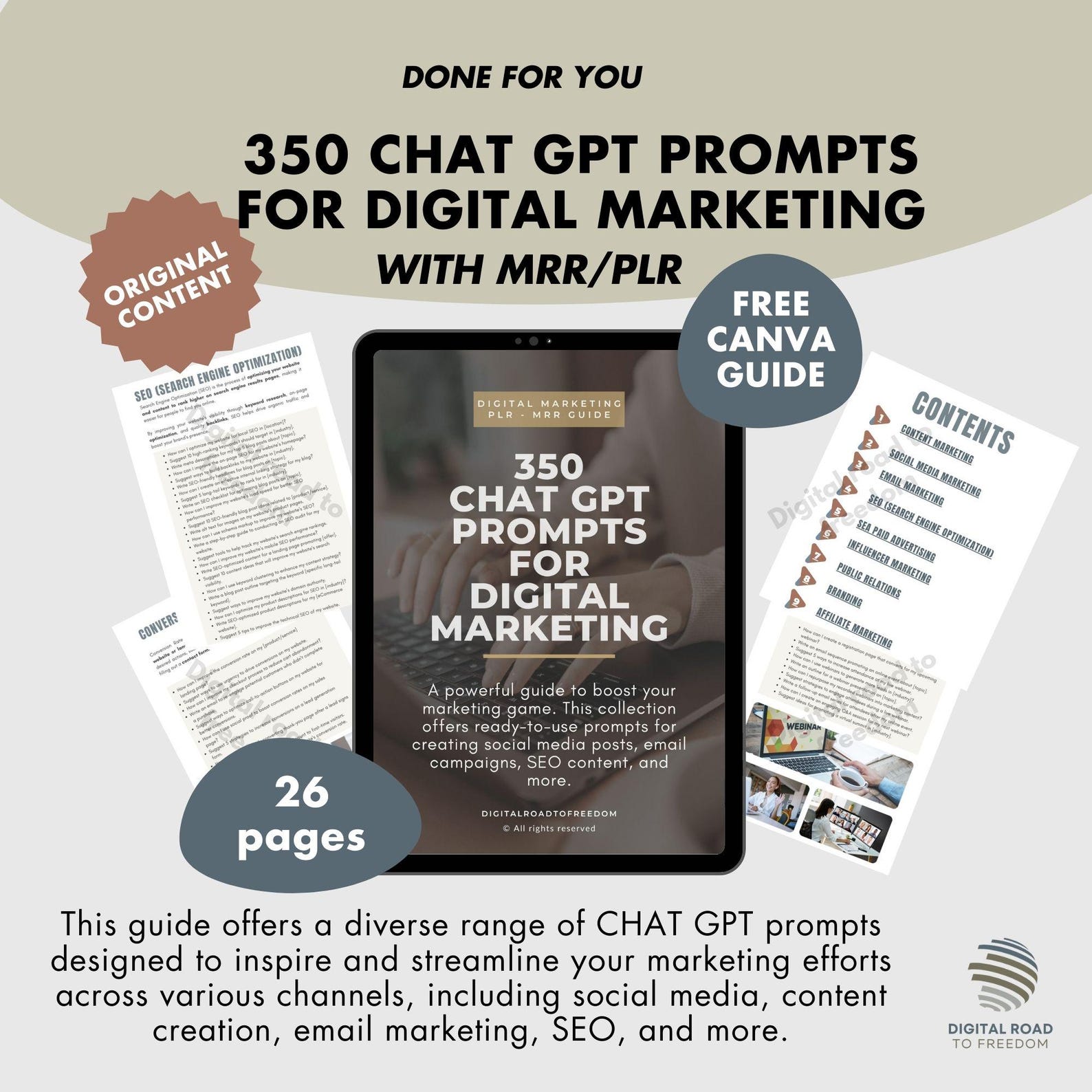 350 Chat GPT Prompts for Digital Marketing. With Master Resell Rights ...