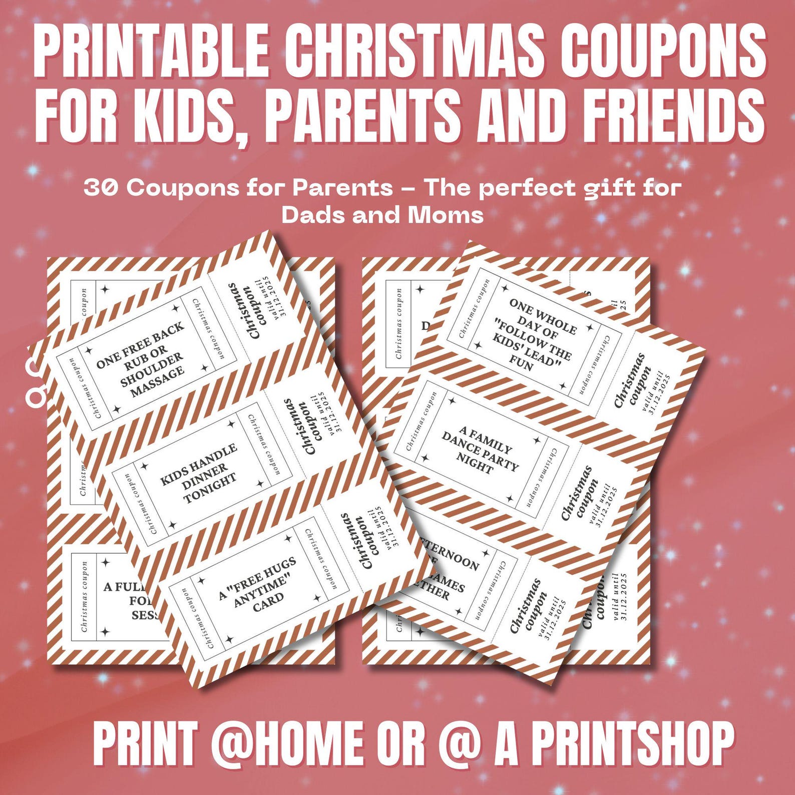 Printable Christmas Coupons for Kids, Parents, and Friends. Ready to ...