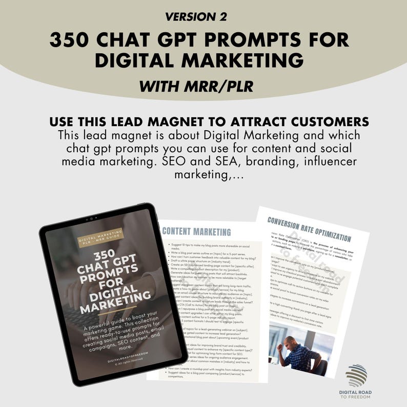 350 Chat GPT Prompts for Digital Marketing. With Master Resell Rights ...