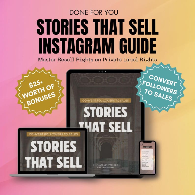 Instagram Stories That Sell Guide Done For You Product Lead Magnet