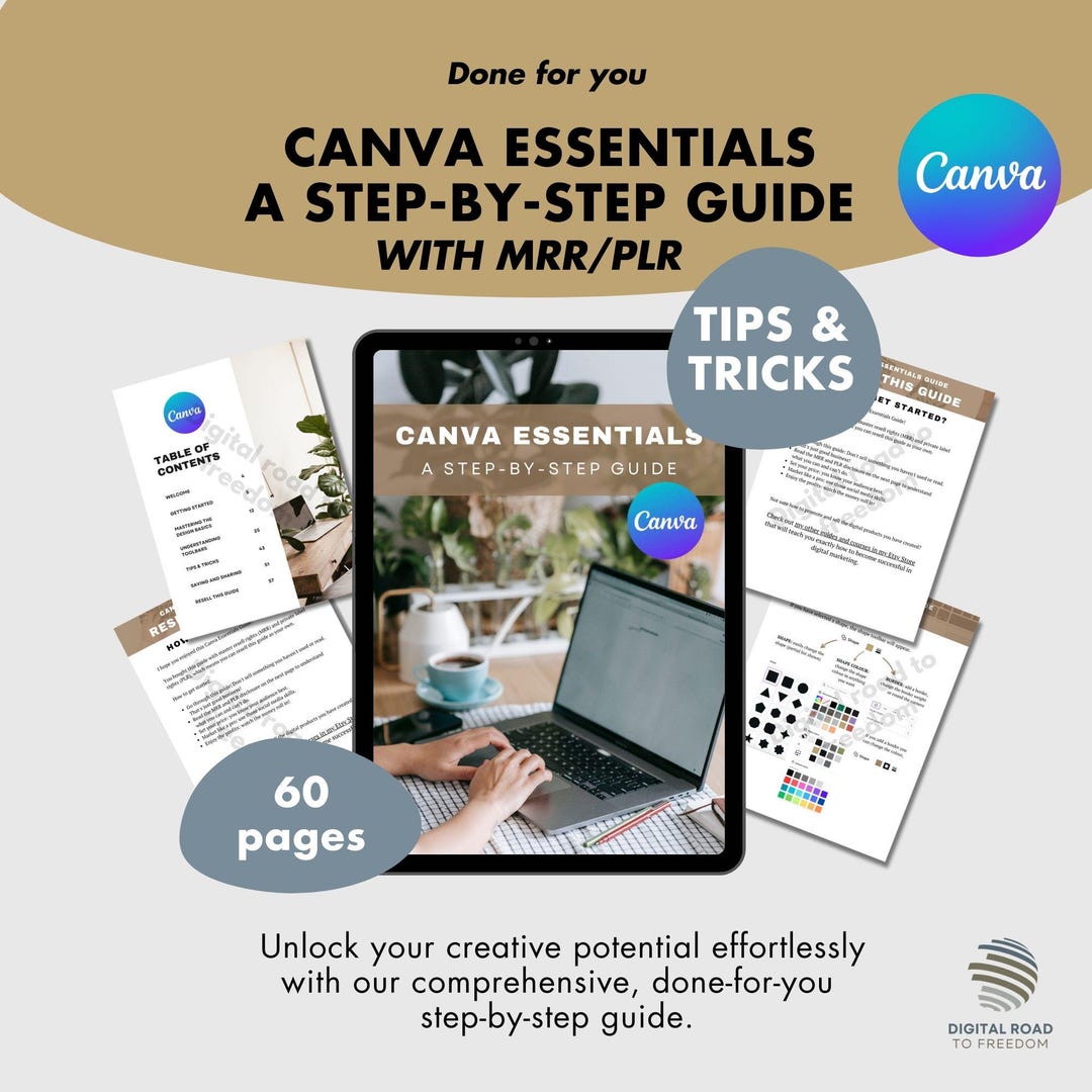 Canva Guide With Master Resell Rights MRR PLR Digital Product Done for ...