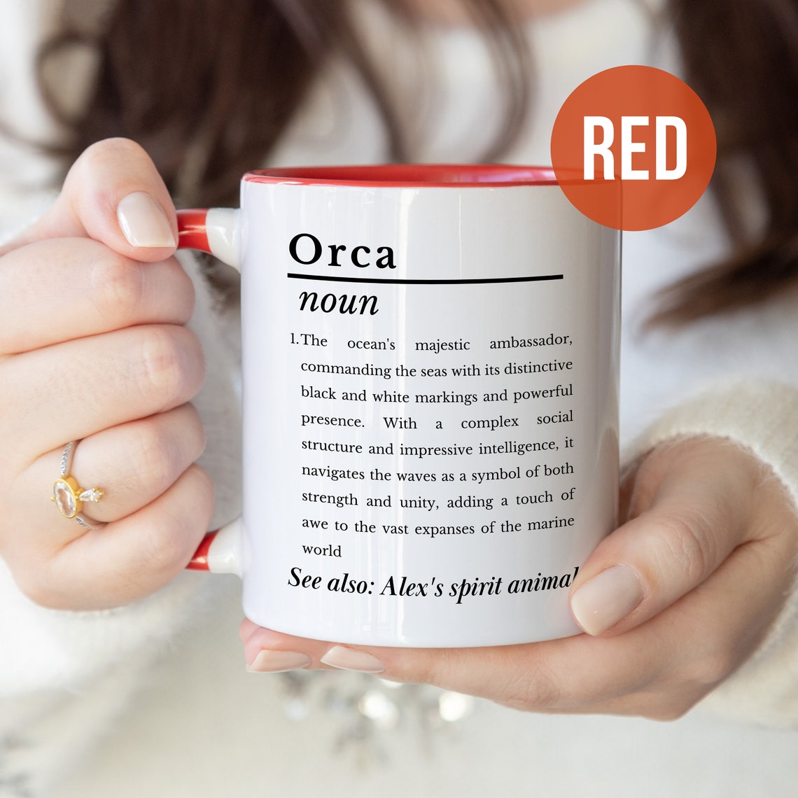 Personalised Orca Definition Mug, Custom Gift for Killer Whale ...