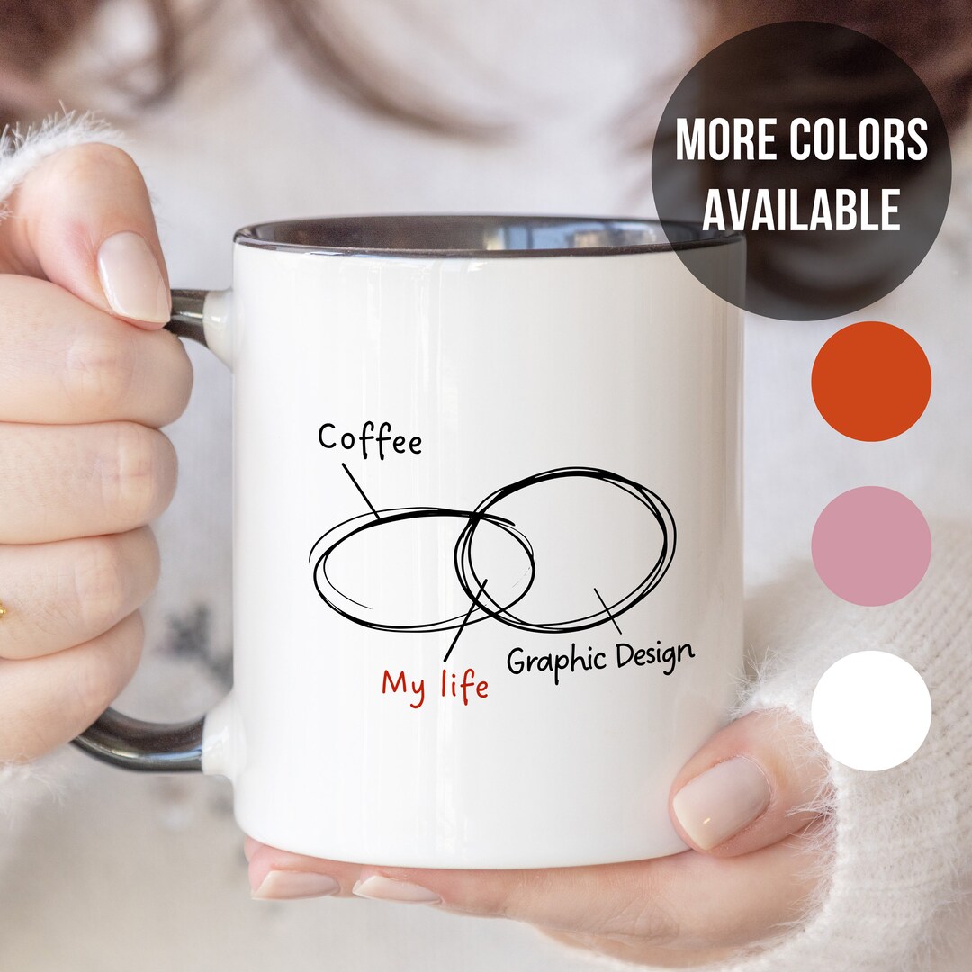 Funny Graphic Designer Venn Diagram Mug, Artist Birthday, Coworker ...