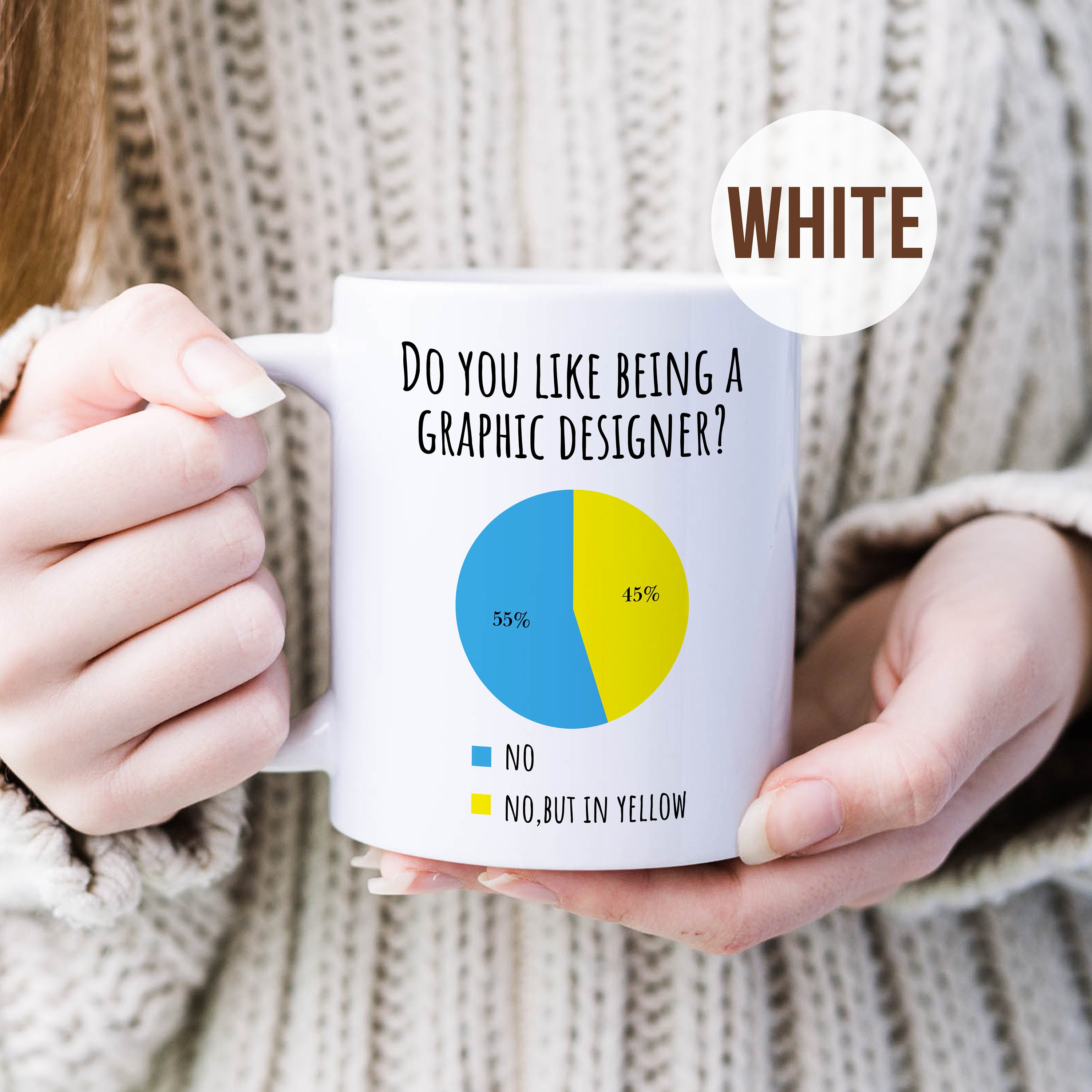 Graphic Designer Meme Mug, Funny Piechart, Artist Birthday, Coworker ...