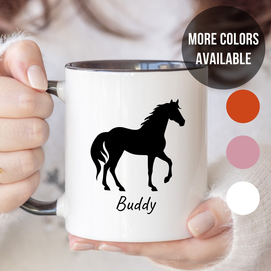 Personalized Friesian Horse Shadow Mug, Custom Gift for Pony Owner ...