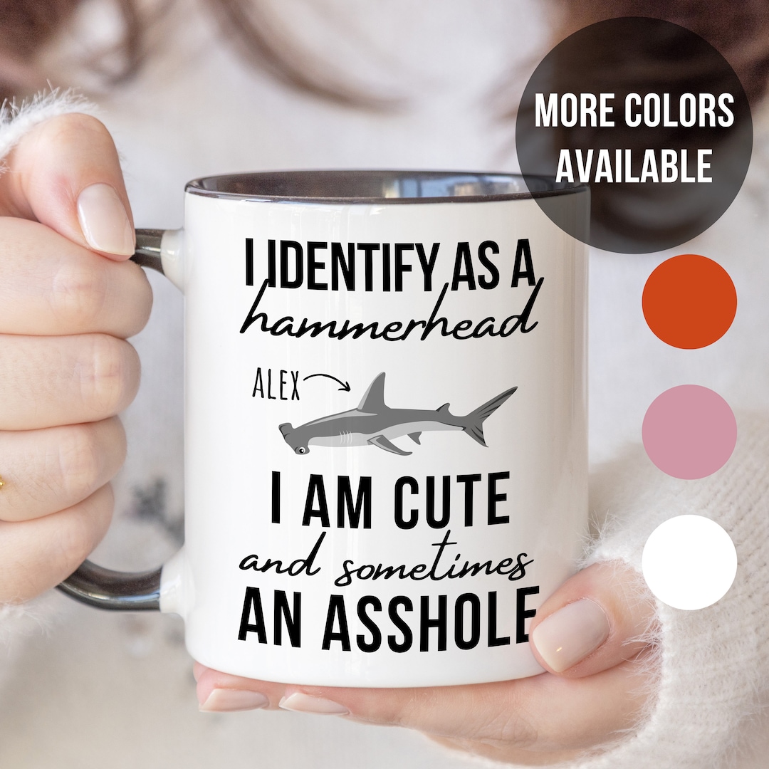 Personalised Hammerhead Shark Mug, Custom Coworker Birthday Present, I ...