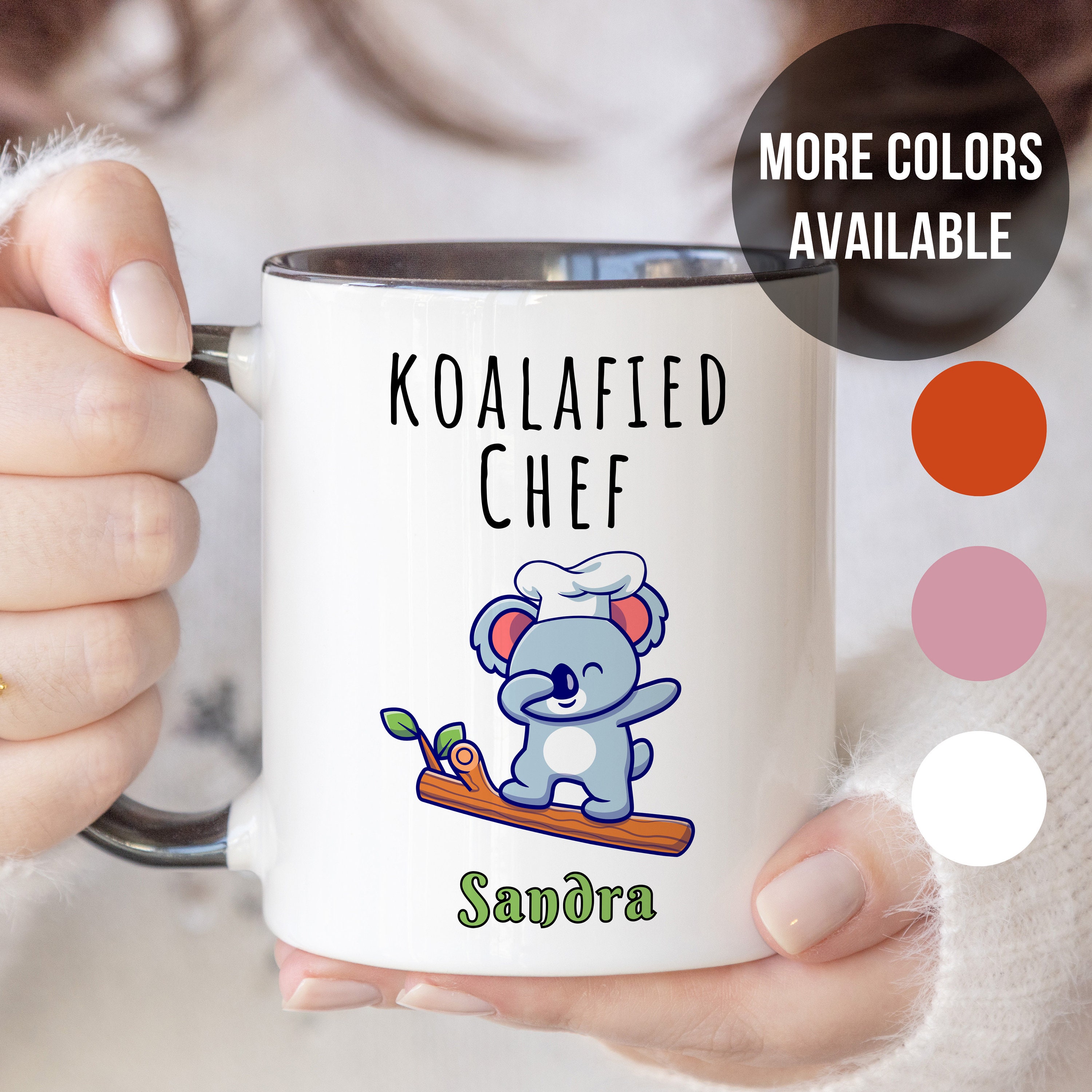 Personalized koalafied Chef Mug, Custom Gift for Cook, Gastronomy ...