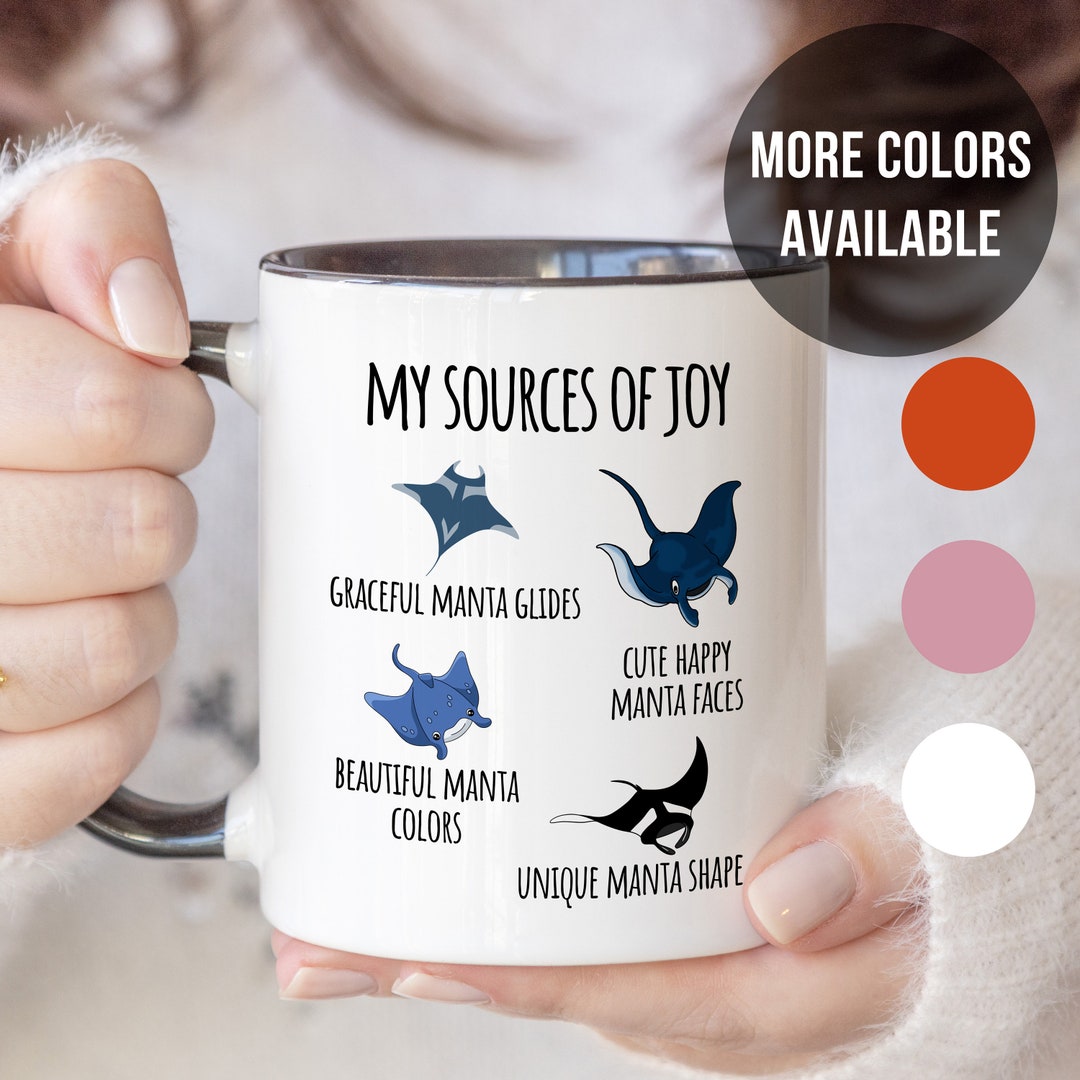 Funny Manta Ray Mug, Sources of Joy, Cute Coworker Birthday Present ...