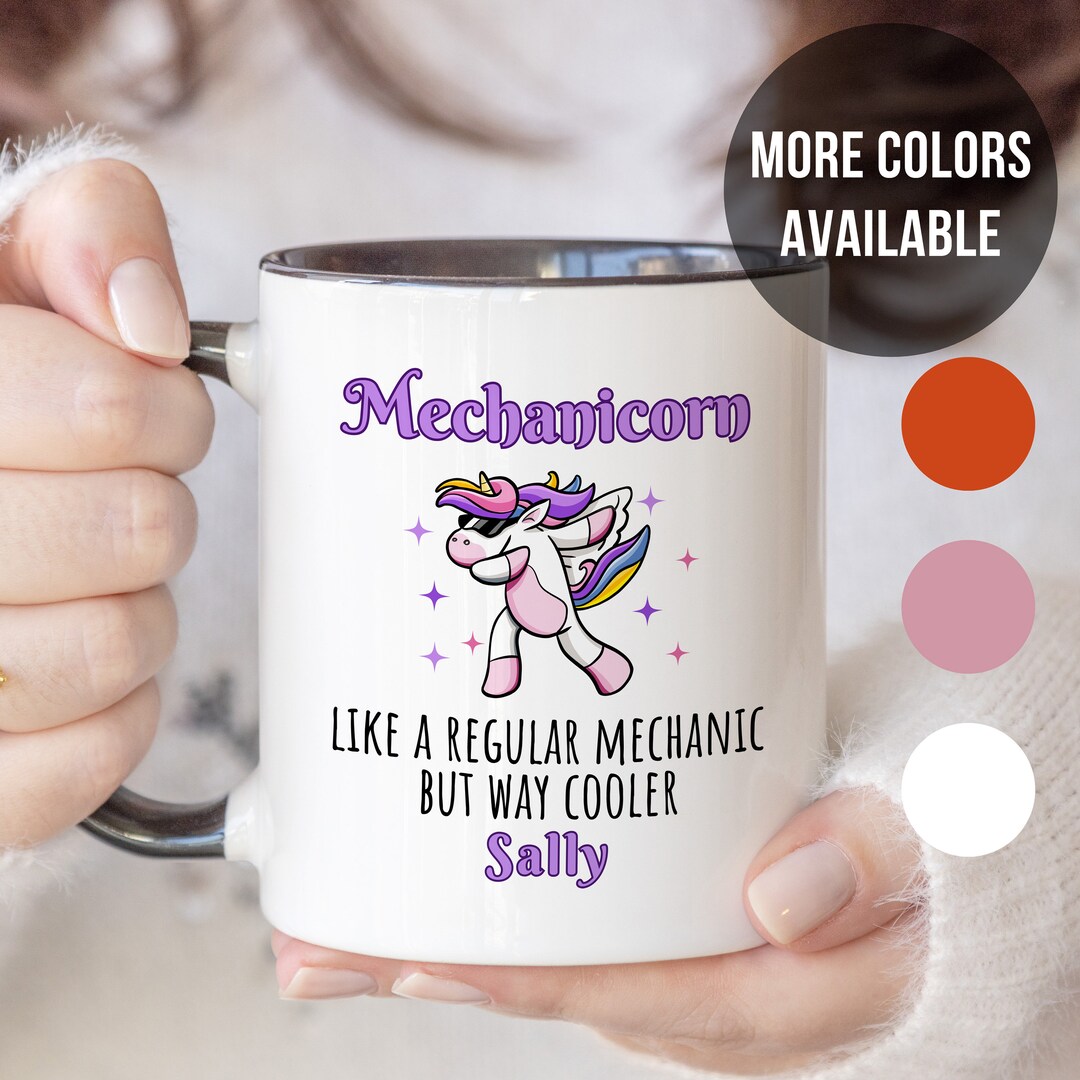 Personalized mechanicorn Mug for Mechanics, Custom Unicorn Gift for ...