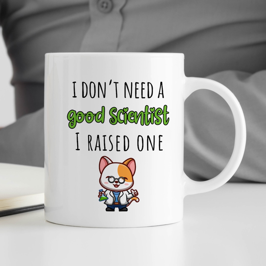 Science Kid Mug, Experimenting Cat in Lab Coat, Gift for Chemistry ...
