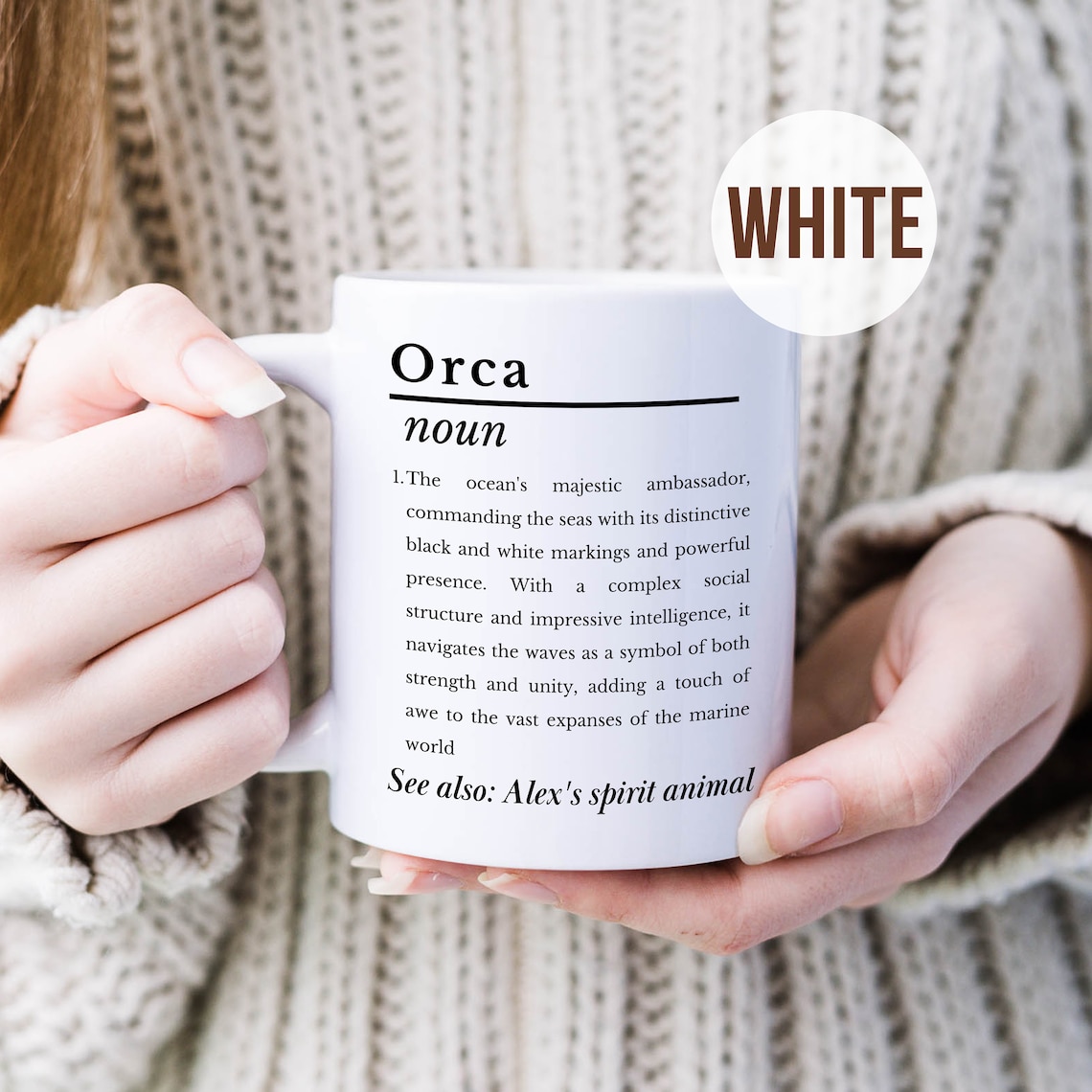 Personalised Orca Definition Mug, Custom Gift for Killer Whale ...