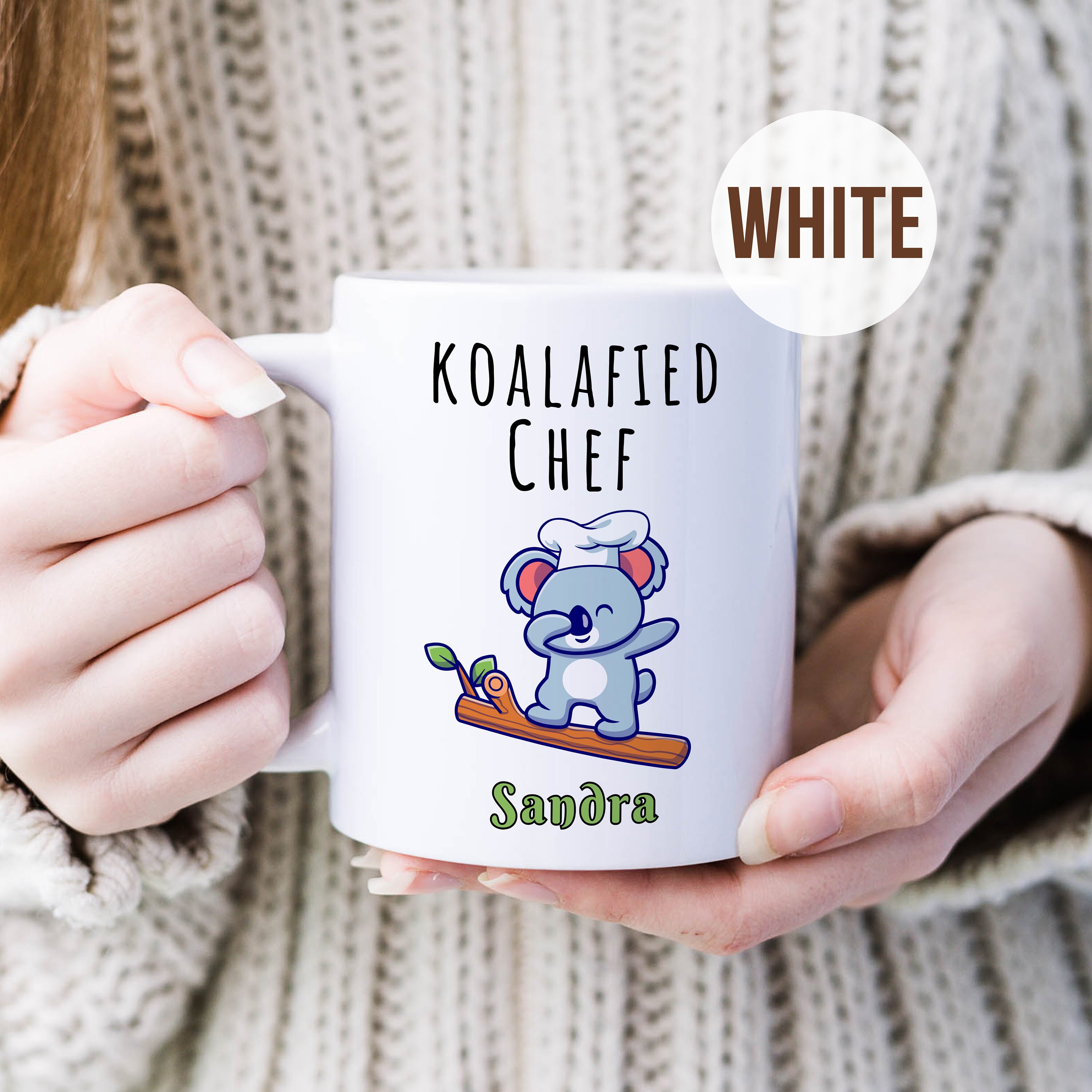 Personalized koalafied Chef Mug, Custom Gift for Cook, Gastronomy ...
