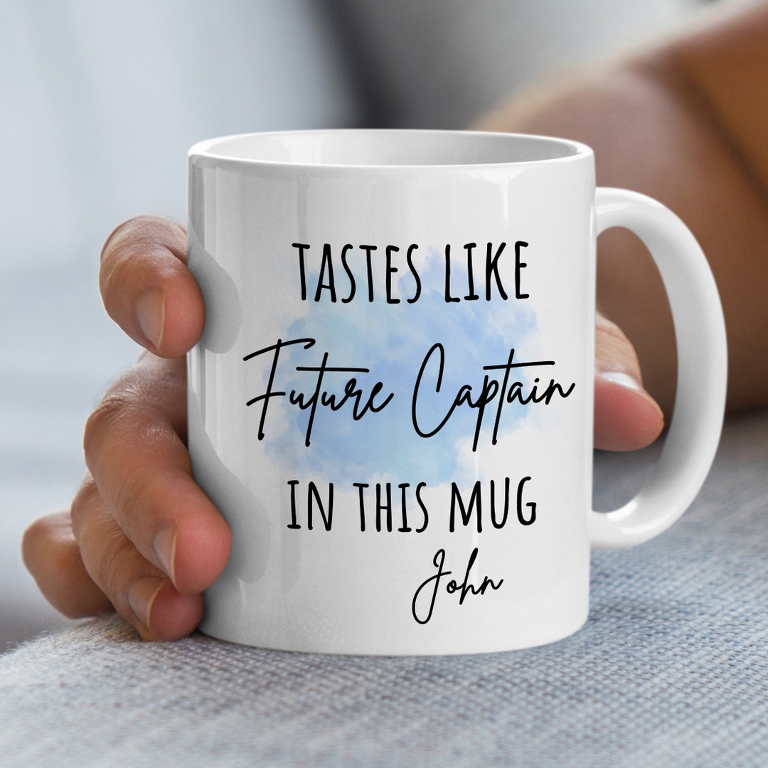 Personalised future Captain Mug, Custom Gift for Becoming Sailor, Sea ...