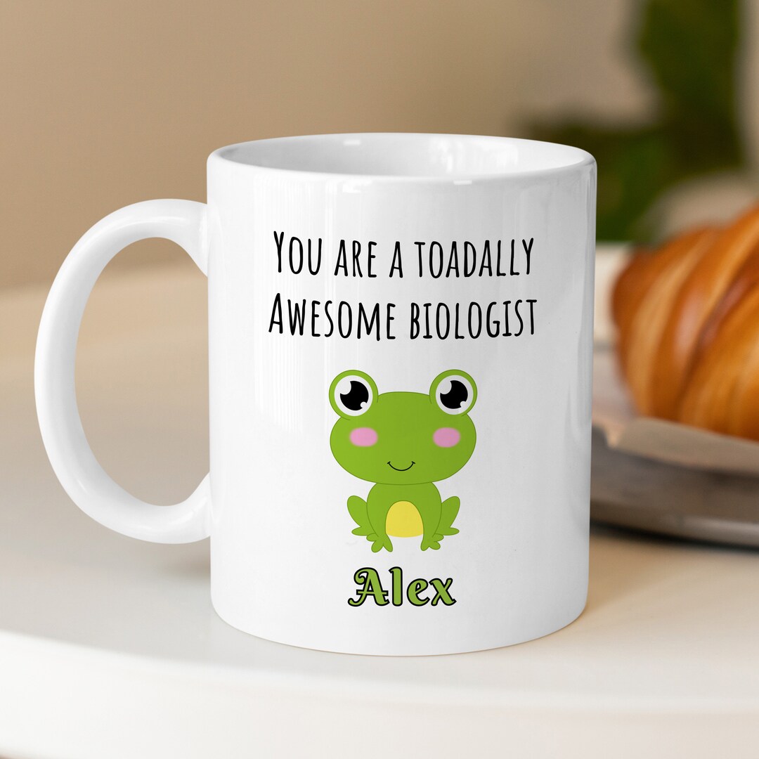 Personalized toadally Awesome Biologist Mug, Custom Gift for Bio ...
