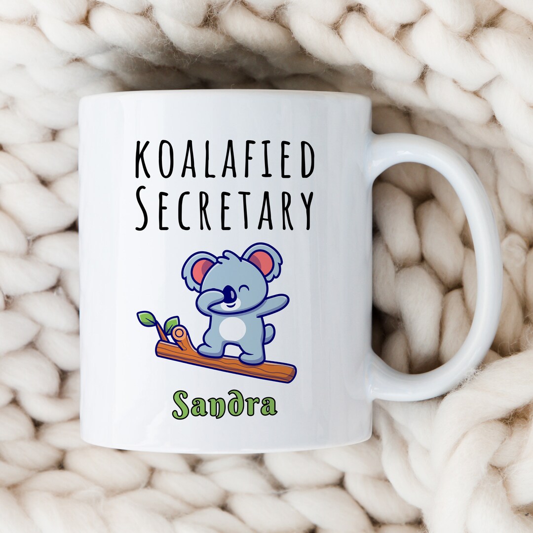 Personalized koalafied Secretary Mug, Custom Koala Gift for Assistant ...