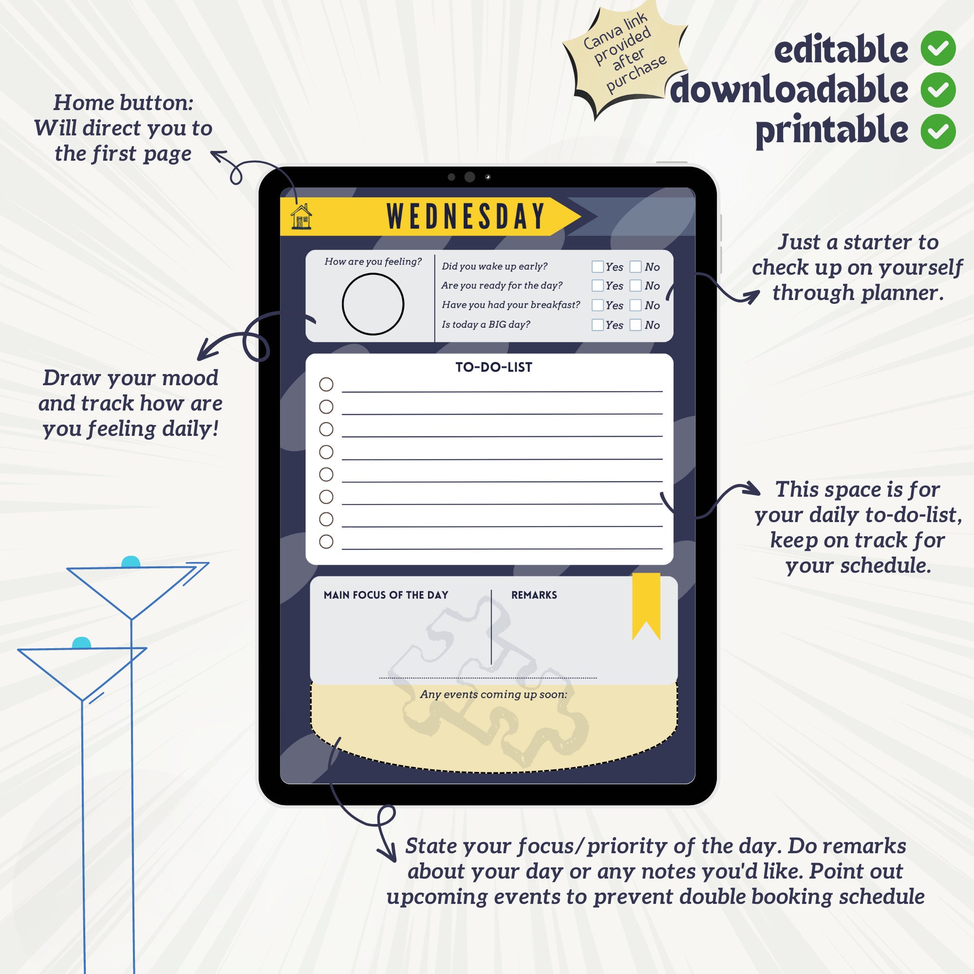 Weekly Planner Daily Planner Digital Planner Button - Etsy