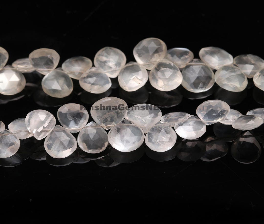 Faceted Ceylon Moonstone Heart Beads - 8 Inch Strand - Etsy