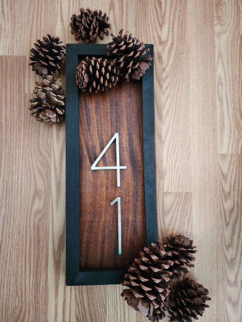 Vertical Home Address Gift Rustic Outdoor Sign Custom Wood Address ...