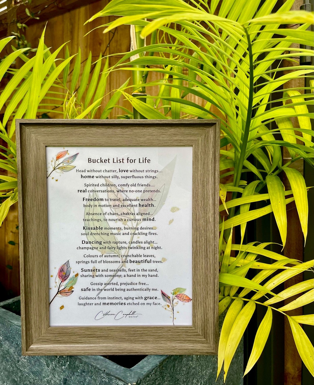 Bucket List for Life, Love, Life, Living in the Moment, 8x10 Print ...