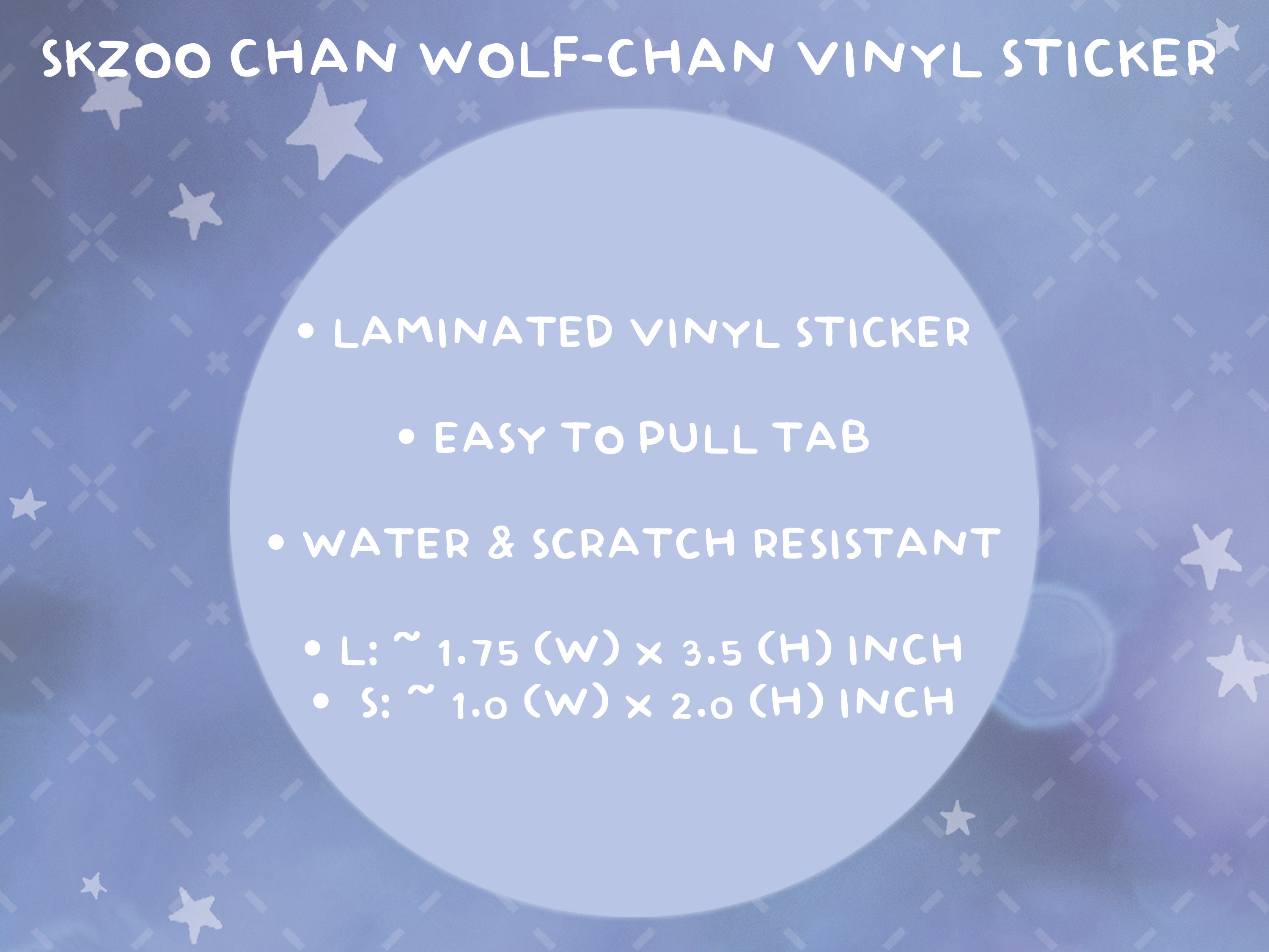 SKZOO Bangchan Wolf Chan KPOP Stray Kids SKZ Die Cut Individual Vinyl ...
