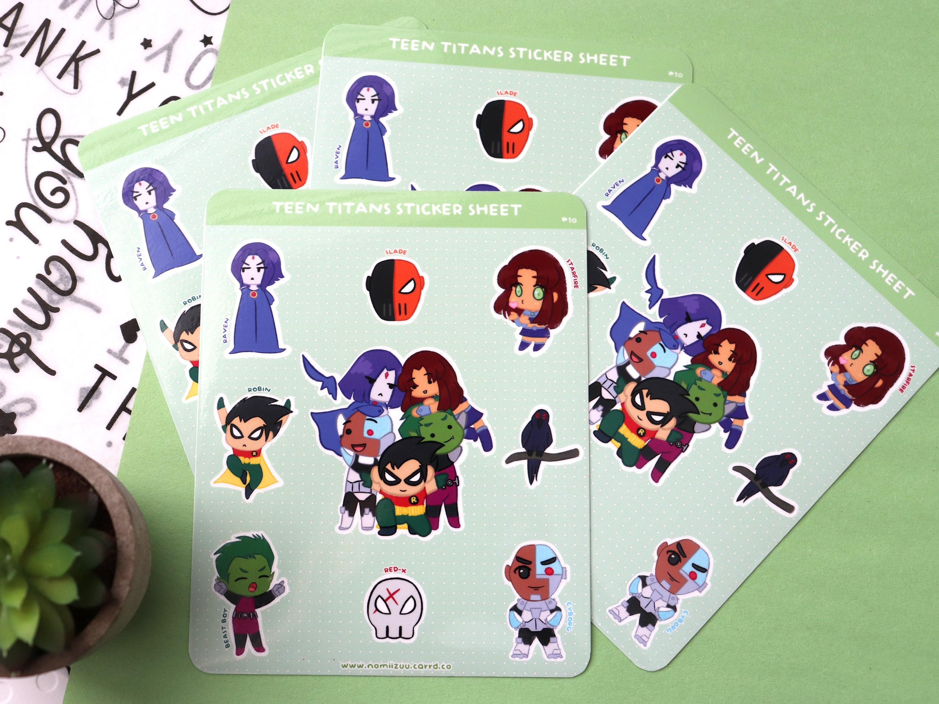 Cute Teen Titans Vinyl Sticker Sheet - Etsy