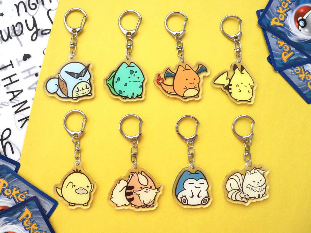 Chibi Chonky Pokemon Double Sided Acrylic Keychain Anime - Etsy