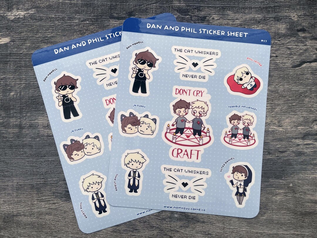 Dan and Phil Chibi Vinyl Sticker Sheet - Etsy