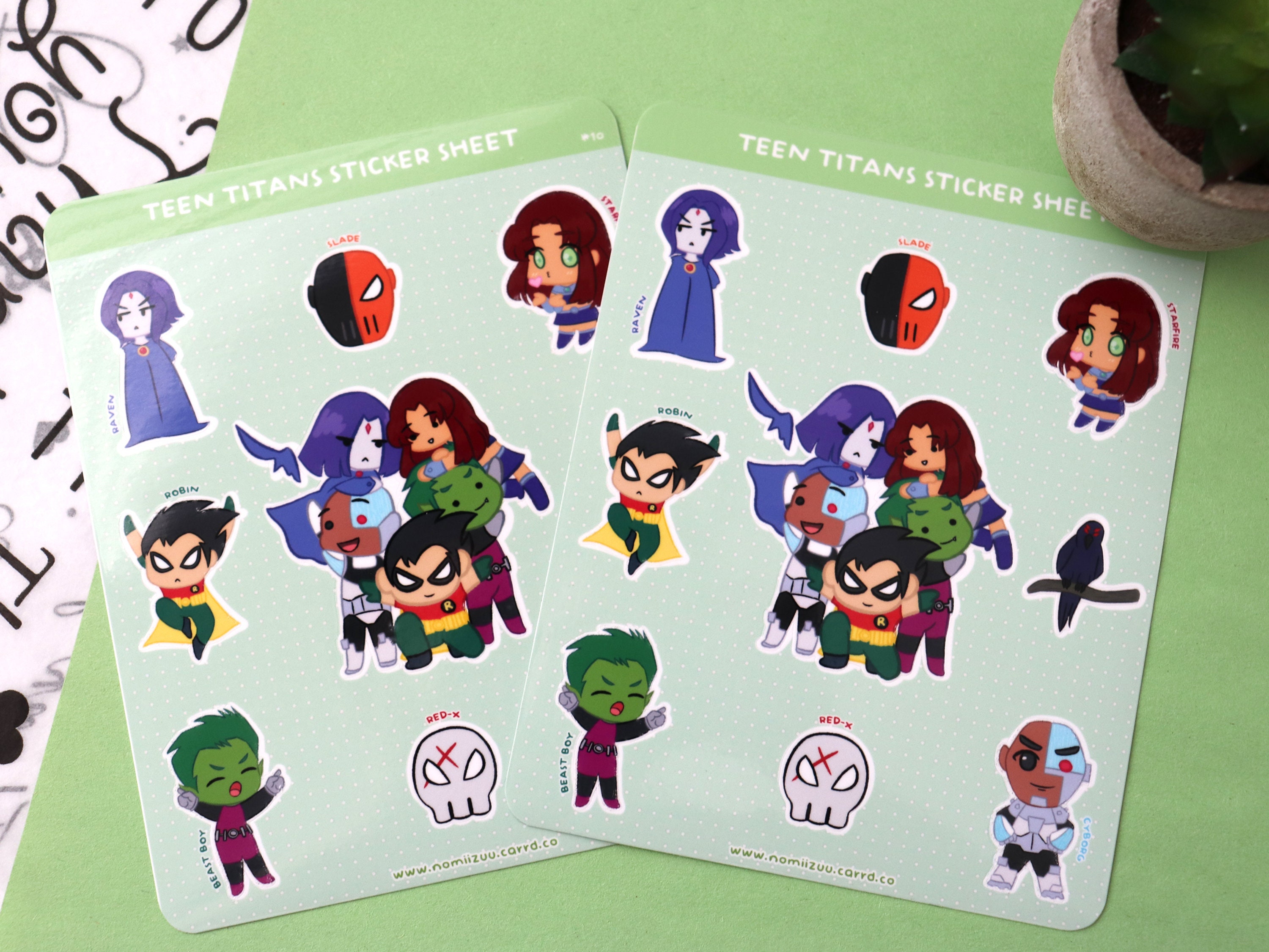 Cute Teen Titans Vinyl Sticker Sheet - Etsy