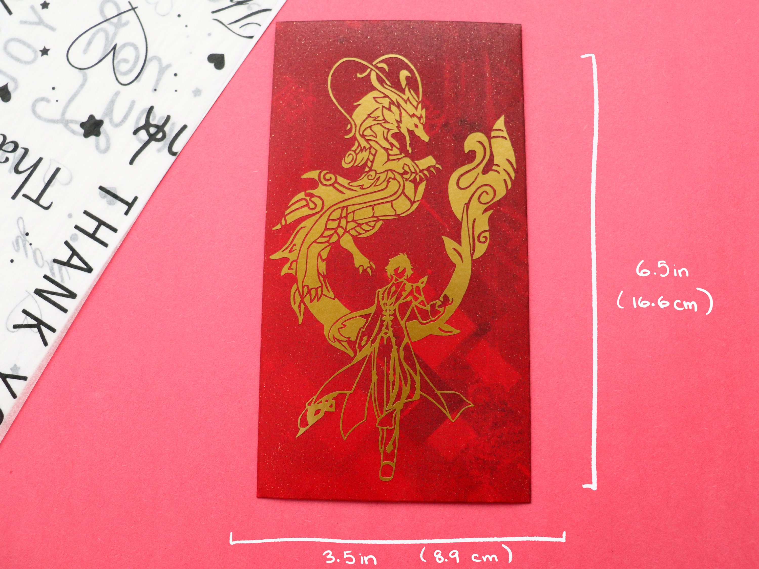 Genshin & Honkai Star Rail Gold Vinyl Character Red Envelope for Lunar ...