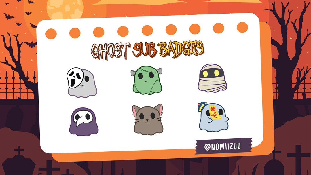 Halloween Ghosts Twitch Sub Badges - Etsy