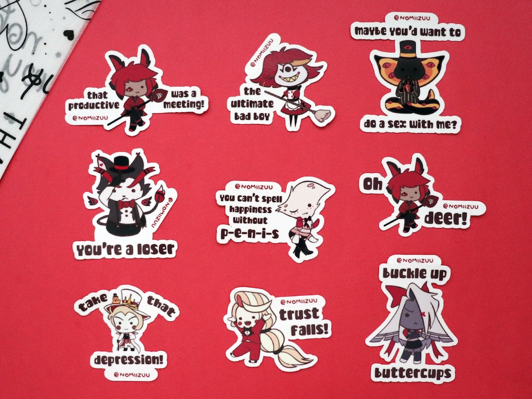 Cute Hazbin Hotel Character With Quote Die Cut Individual Vinyl Sticker ...