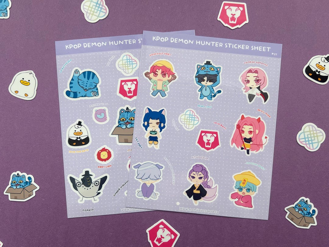 Kpop Demon Hunter Vinyl Sticker Sheet - Etsy