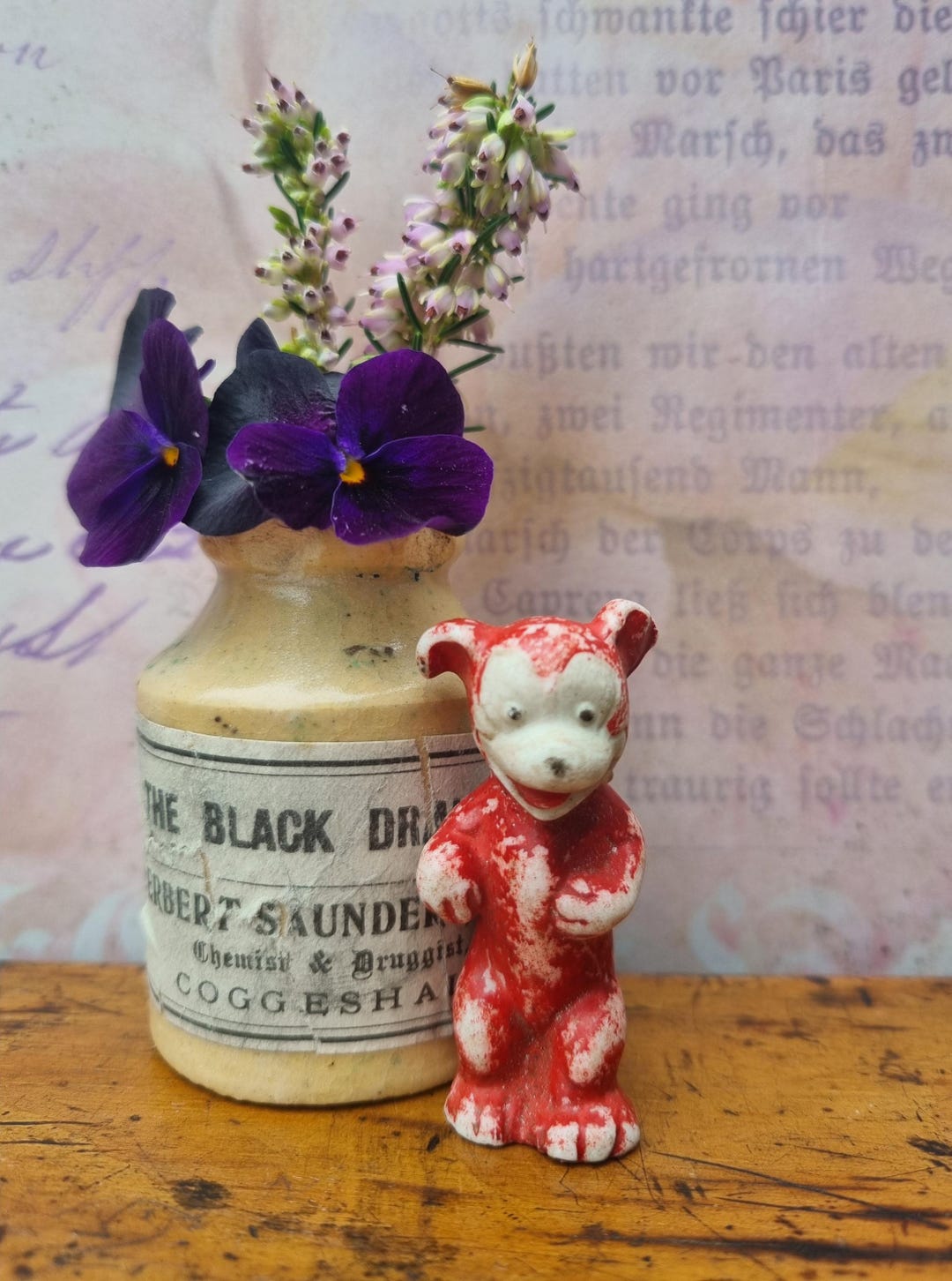 Vintage Bisque Bear Cake Topper - Etsy