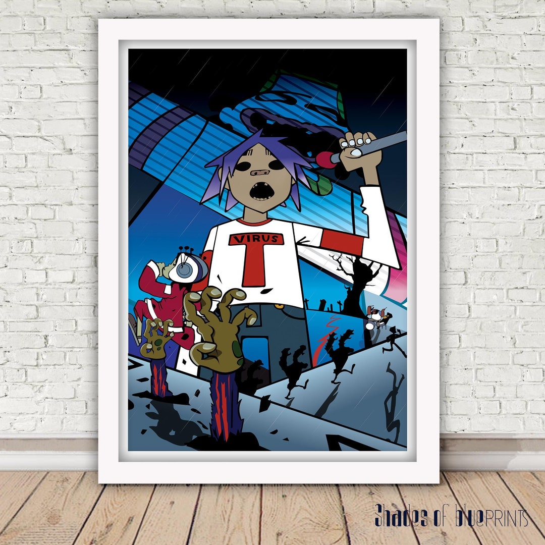 Gorillaz W/ Del Tha Funky Homosapien Clint Eastwood Giclée Print - Etsy