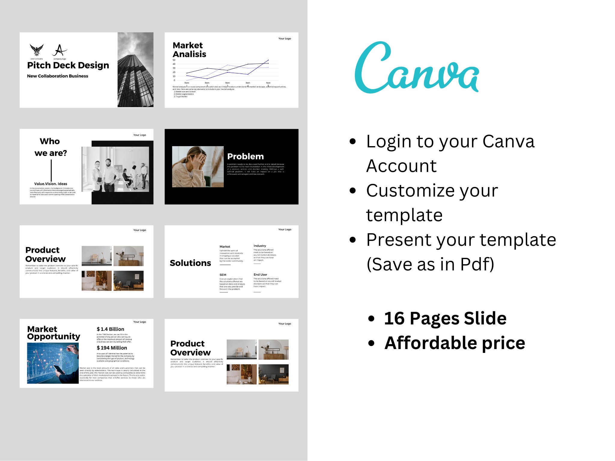 Pitch Deck for Designer I Project Collaboration I Design Template - Etsy