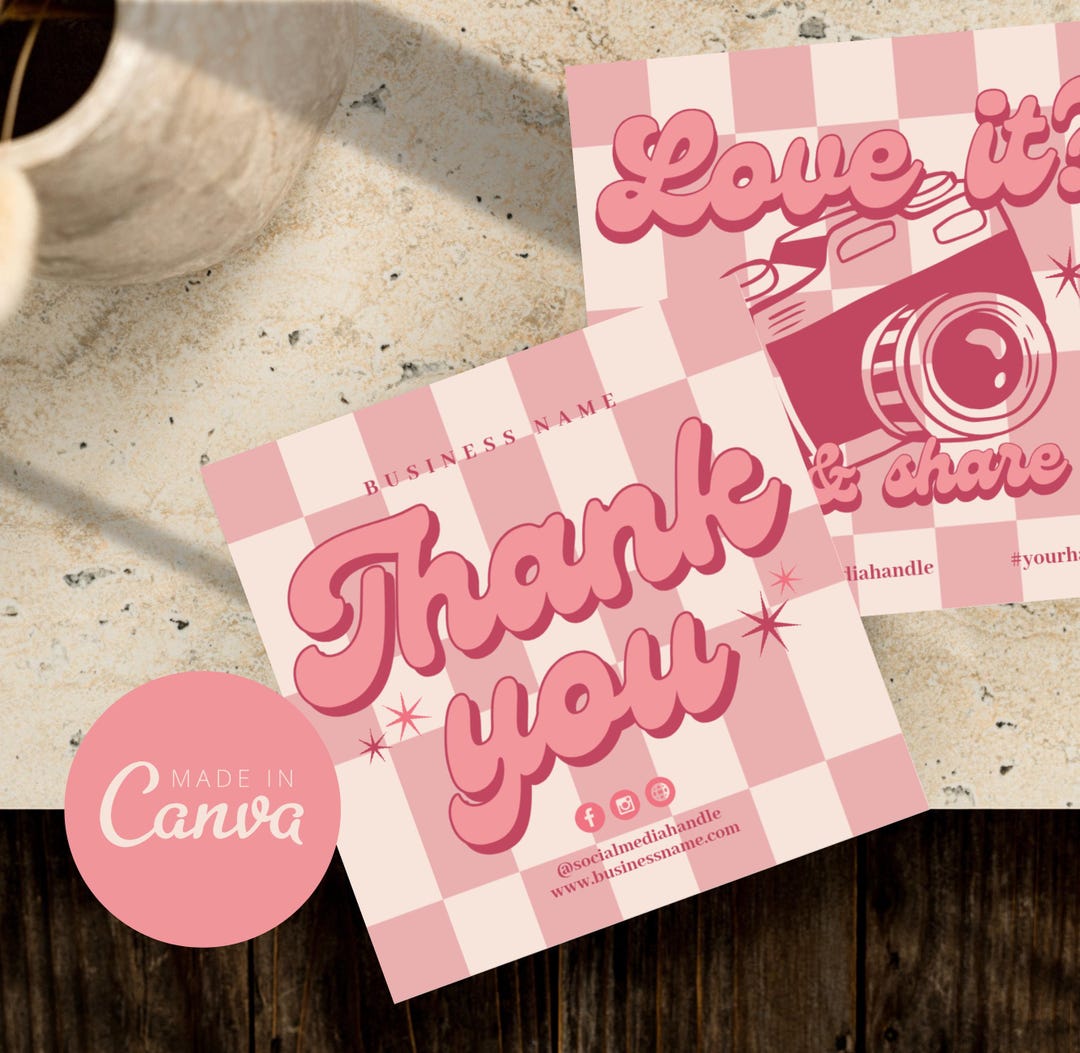 Retro Snap and Share Card Template, Editable Social Media Card ...