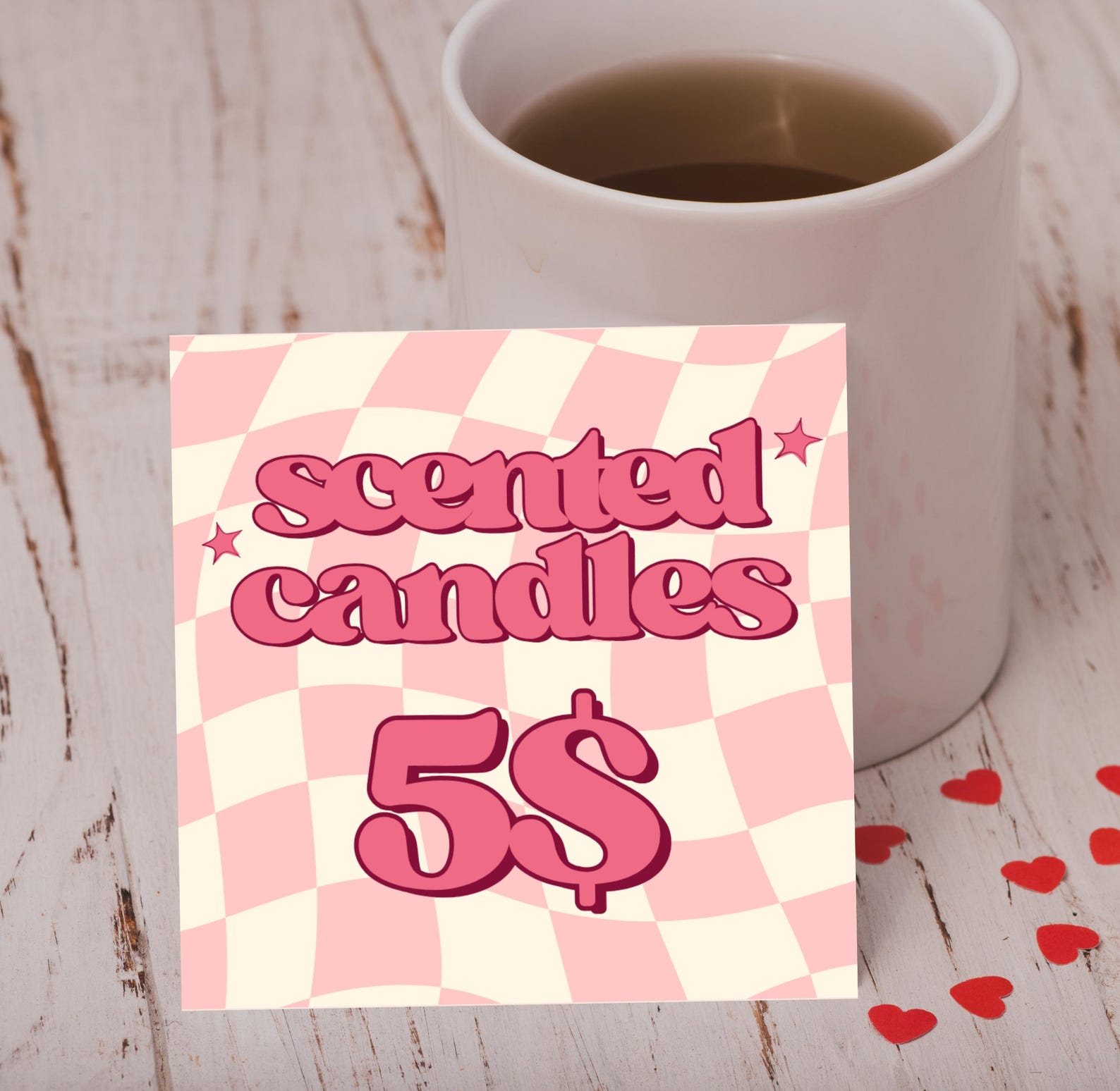 Price Display Card Template, Editable Vendor Display Design, Printable ...