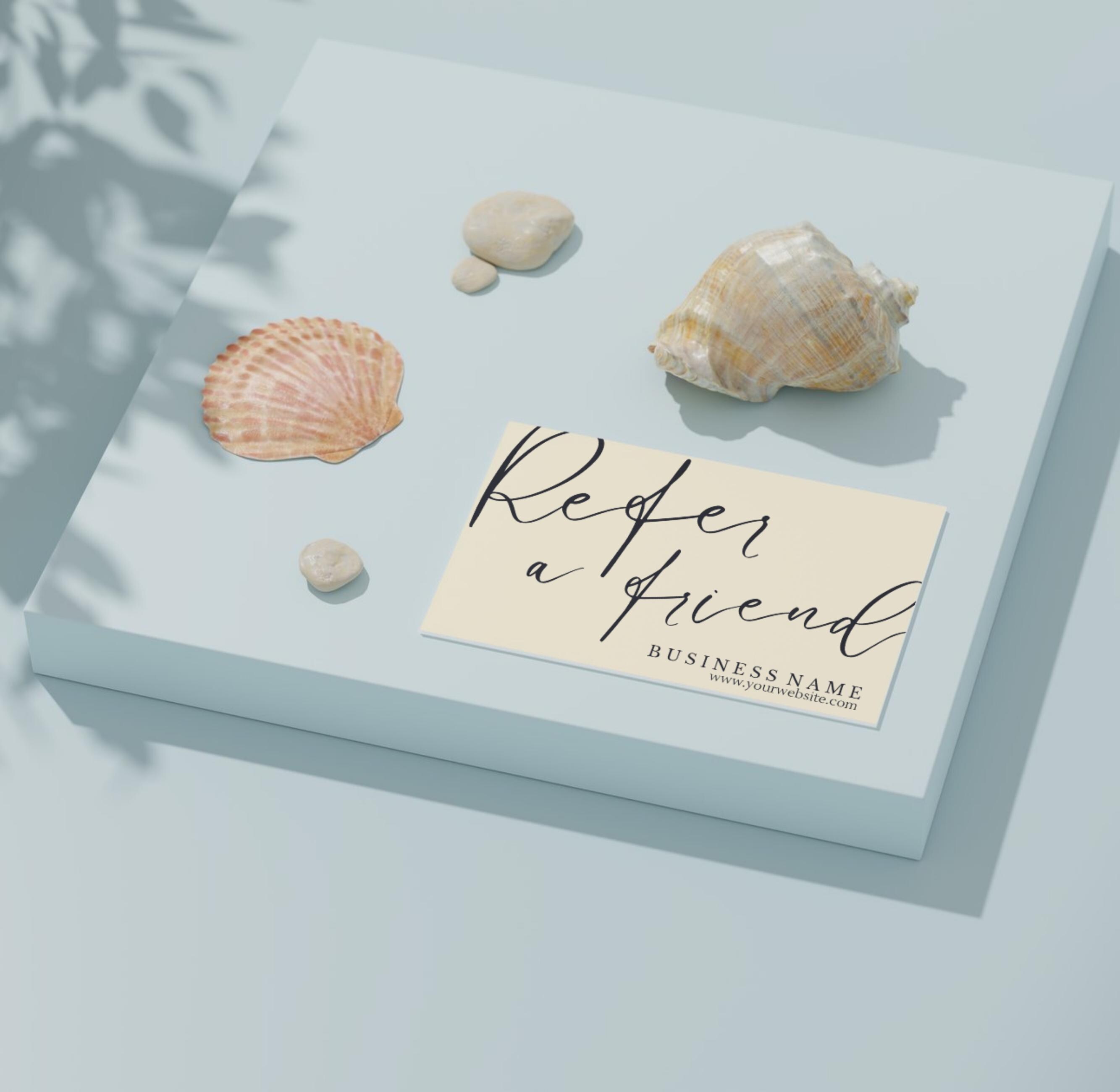 Referral Card Template, Editable Business Refer a Friend Card Design ...