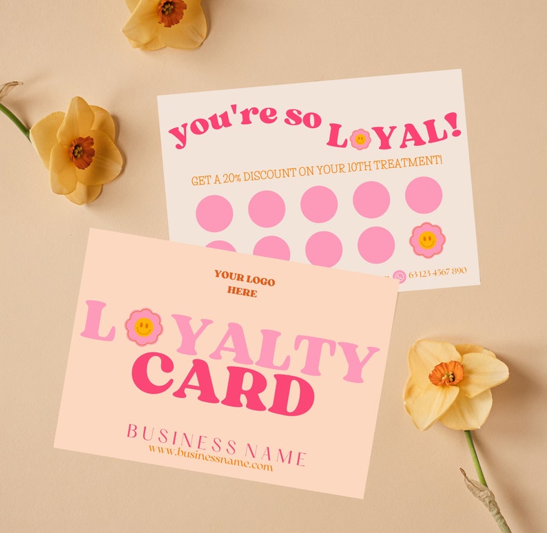 Editable Loyalty Card Template, Printable Customer Punch Card, Modern ...