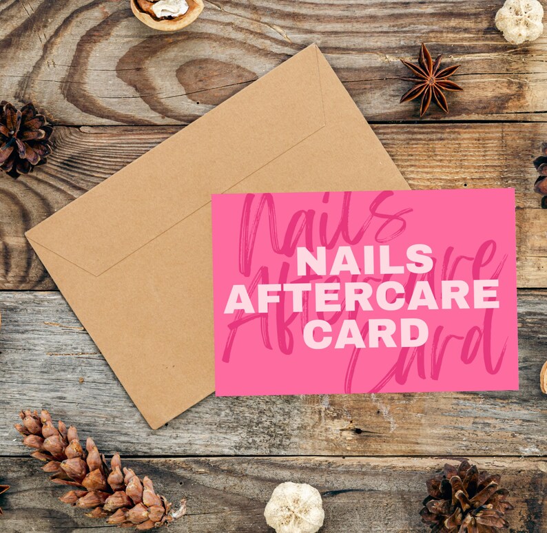 Aftercare Card Template, Editable Nails Care Instructions Card ...