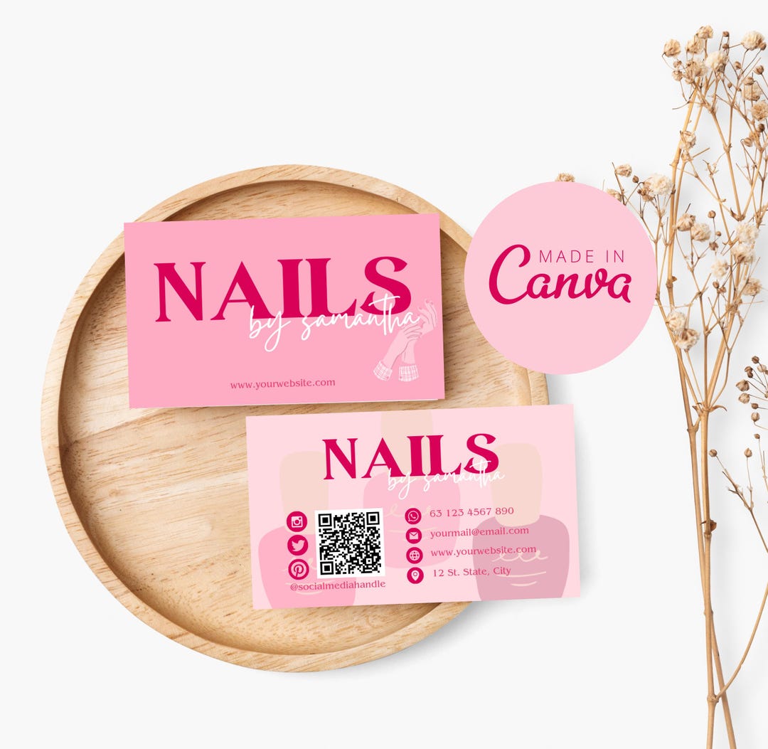 Business Card Template QR Code, Editable Salon Calling Card Design ...